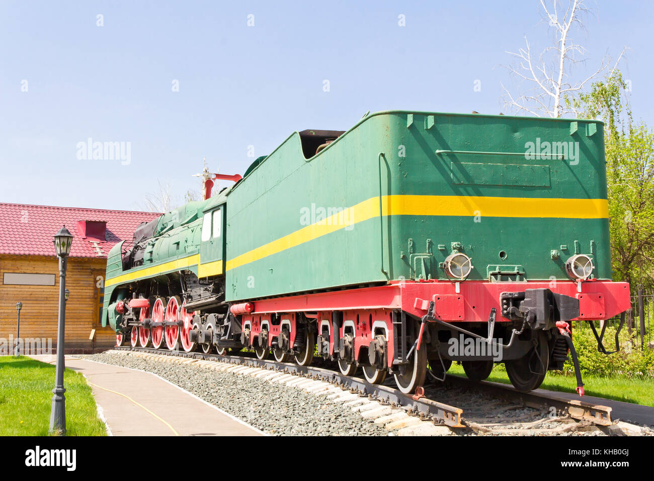Photo of Russian rail road locomotive in Samara Stock Photo - Alamy