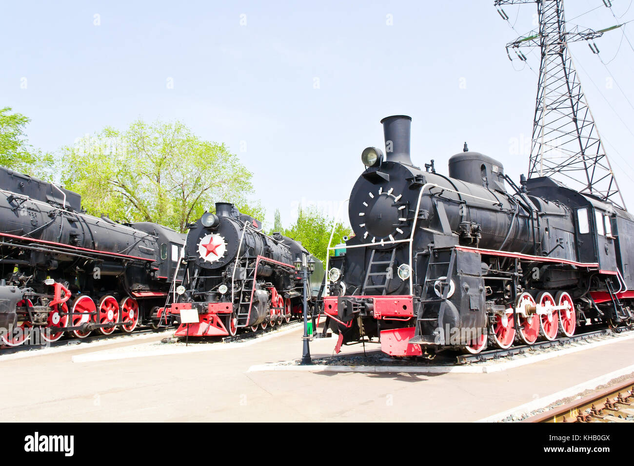 Photo of Russian rail road locomotive in Samara Stock Photo - Alamy