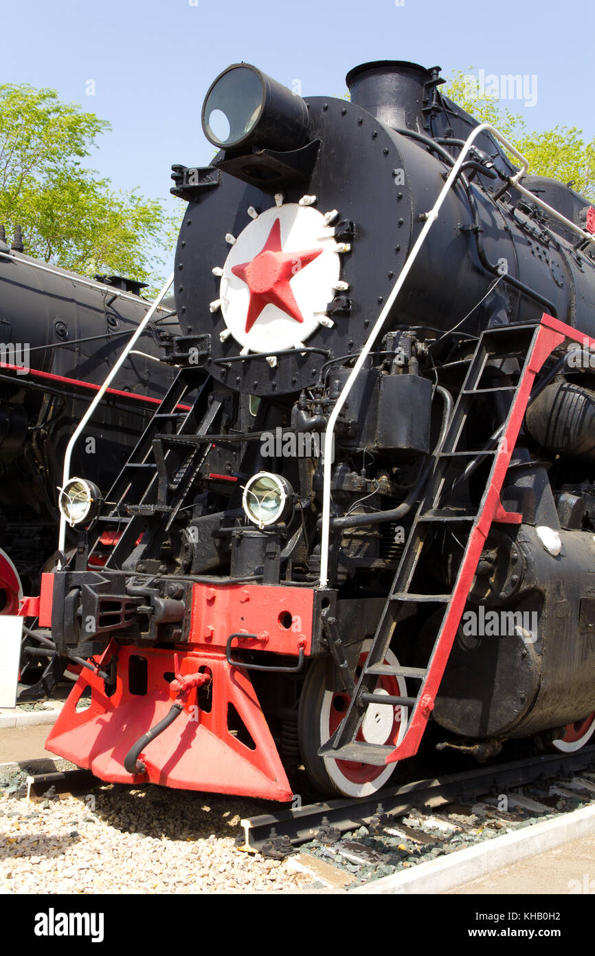 Photo of Russian rail road locomotive in Samara Stock Photo - Alamy