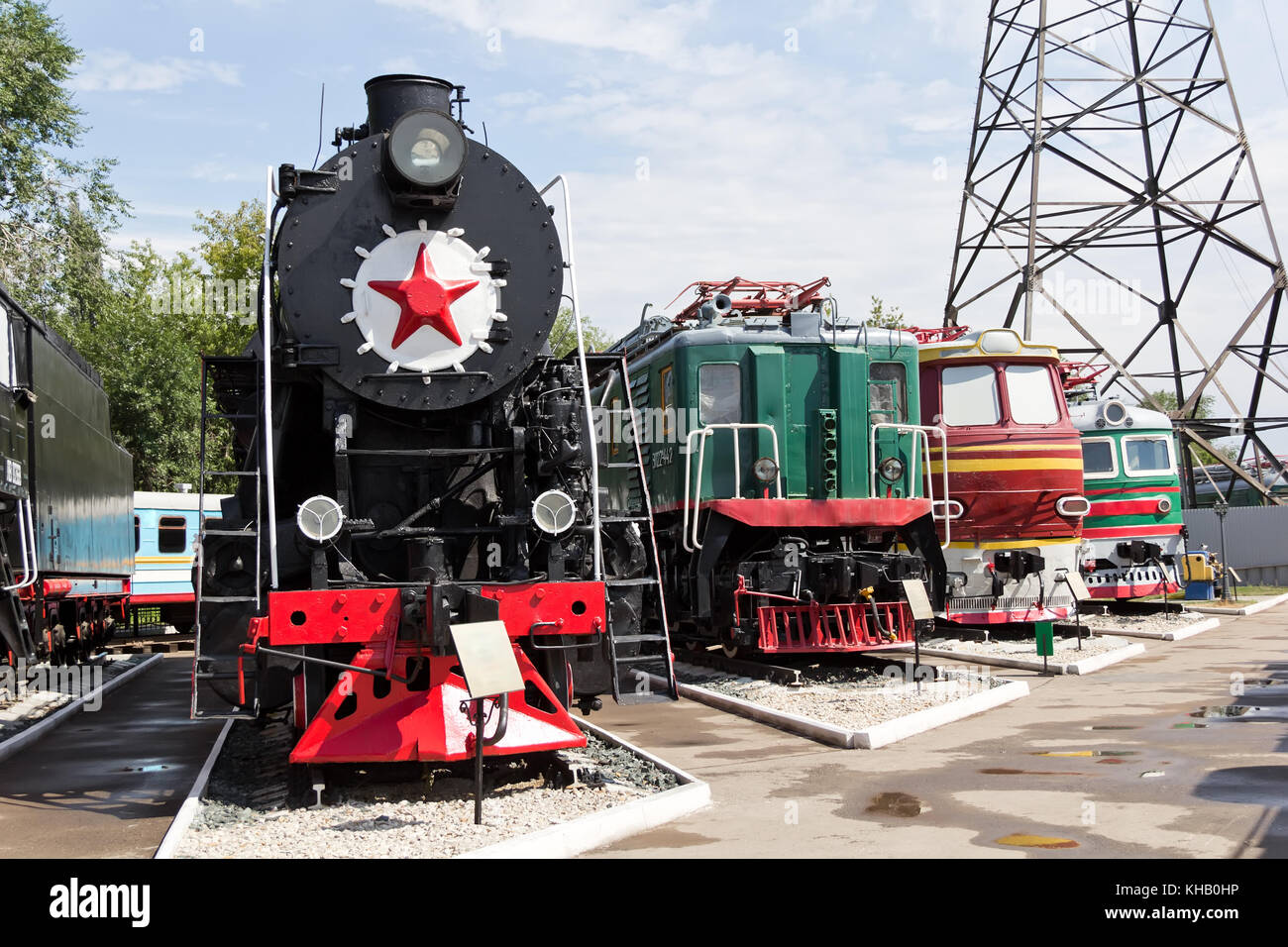 Photo of Russian rail road locomotive in Samara Stock Photo - Alamy