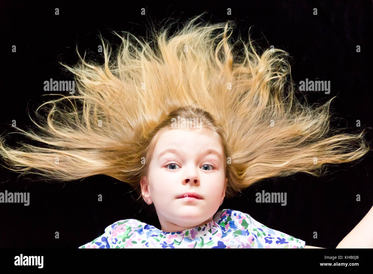 Cute beautiful girl makes faces imitate witch Stock Photo - Alamy