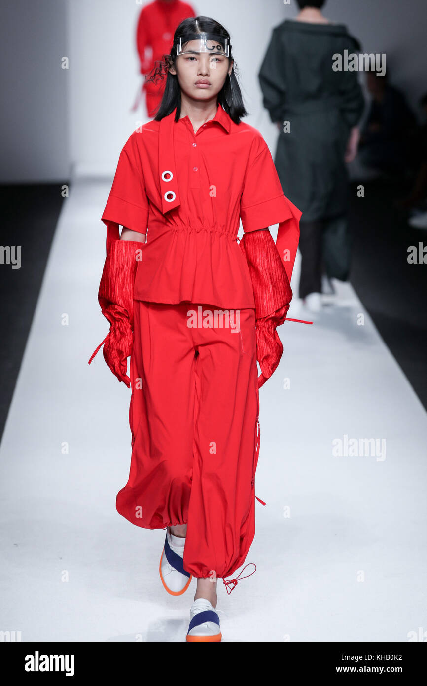 A model on the catwalk during the Thisnorthat show during Shanghai ...