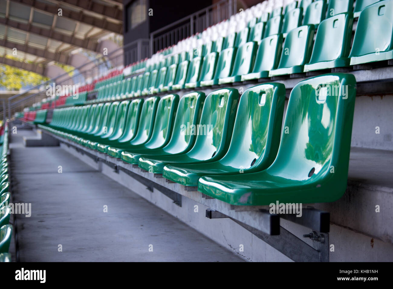 stadium, green chairs in the stands Stock Photo - Alamy