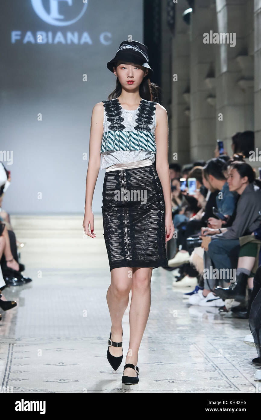 A model on the catwalk during the Fabiana C show during Shanghai ...