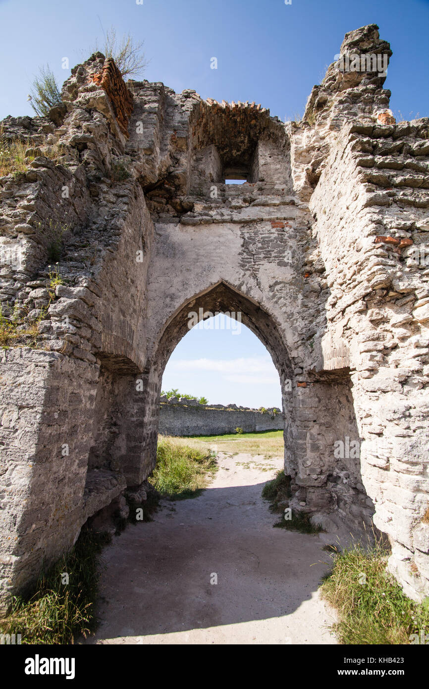 Ancient castle ruins built in 12th century, Kremenets, Ternopil region ...
