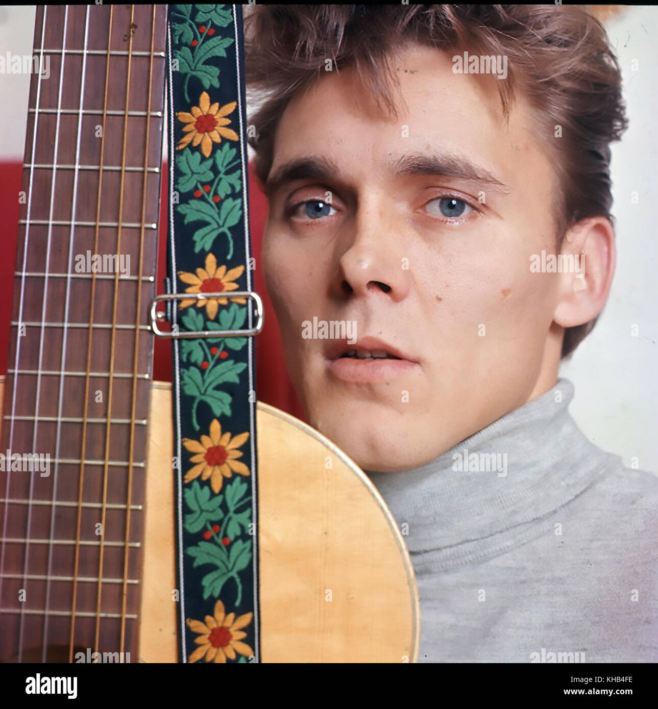 BILLY FURY (1940-1983) English pop singer at his London home in 1966 ...