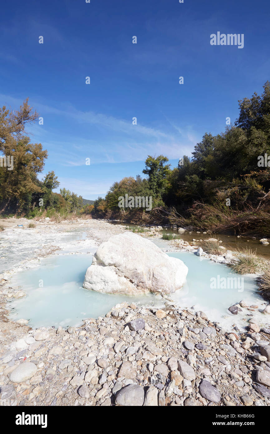 Bagni di Petriolo, geothermal hot springs on the River Farma, district ...