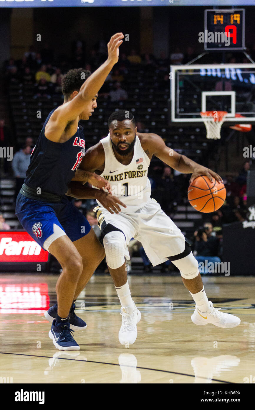 Winston-Salem, NC, USA. 14th Nov, 2017. Liberty guard Georgie Pacheco ...