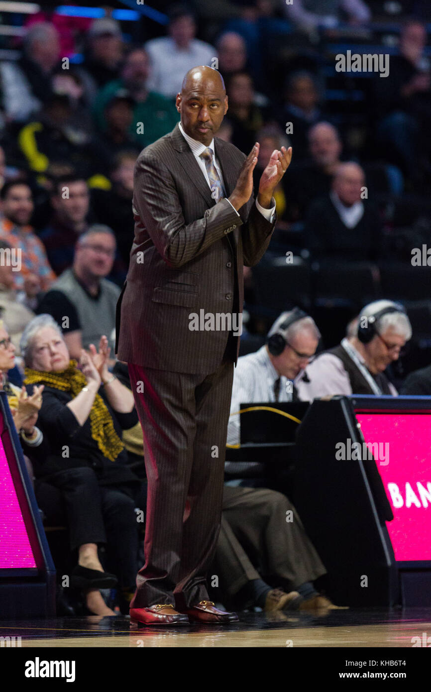 Winston-Salem, NC, USA. 14th Nov, 2017. Wake Forest head coach Danny ...