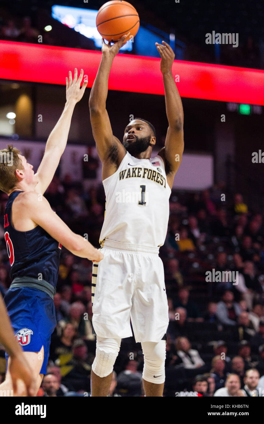 Winston-Salem, NC, USA. 14th Nov, 2017. Wake Forest guard Keyshawn ...