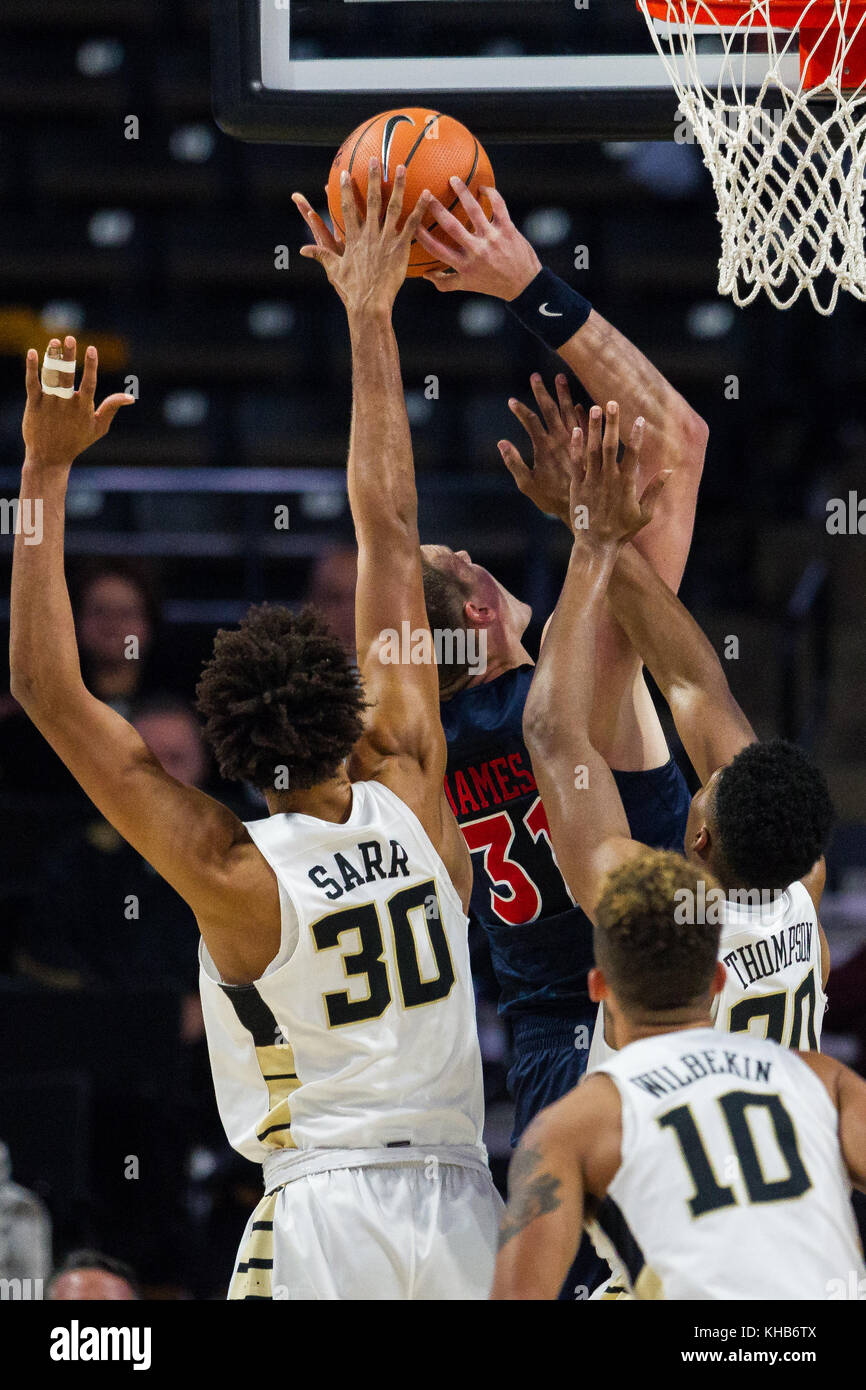 Winston-Salem, NC, USA. 14th Nov, 2017. Liberty forward Scottie James ...