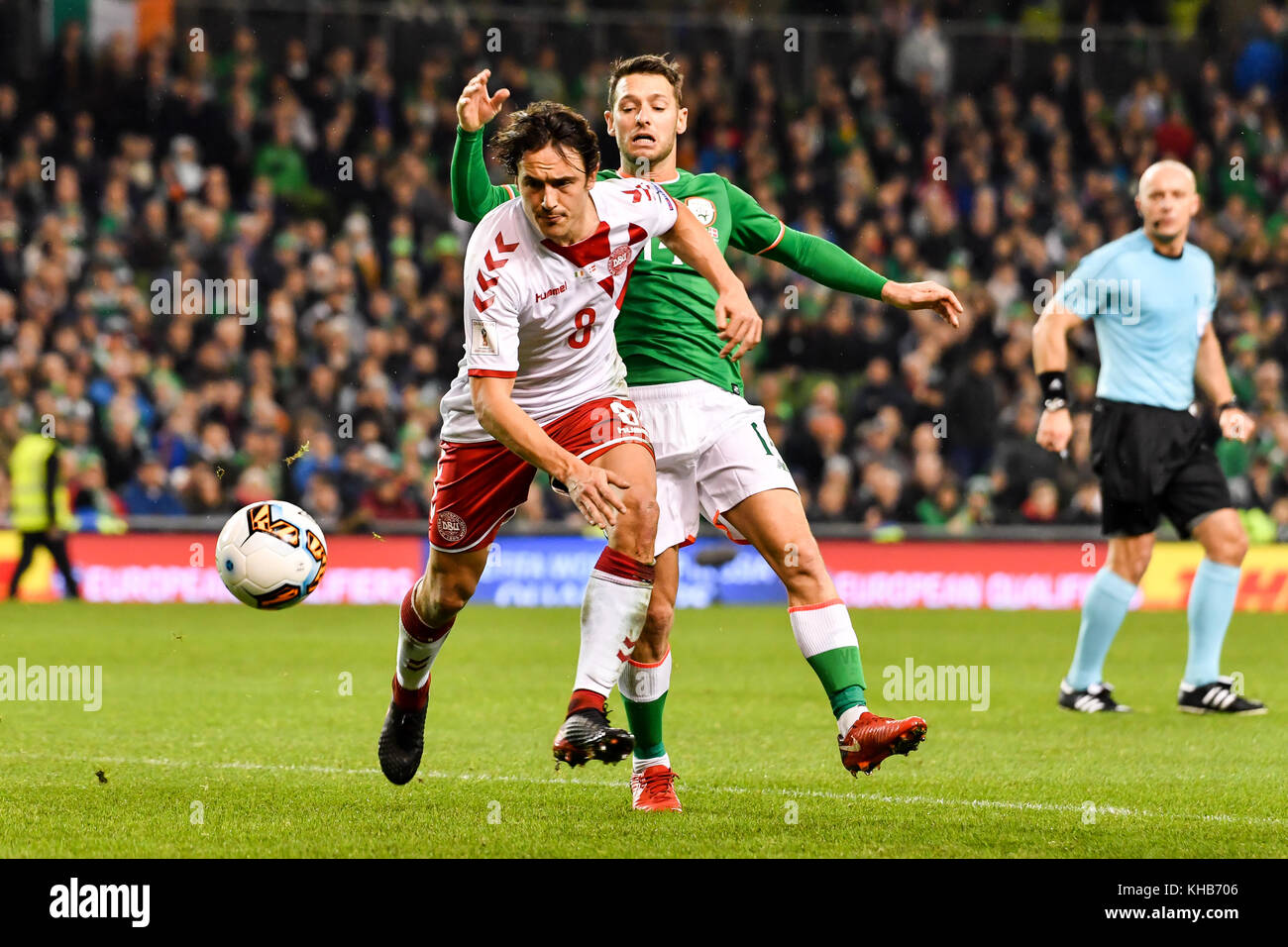 Dublin, Ireland. 14th Nov, 2017. Thomas Delaney and Wes Hoolahan during ...