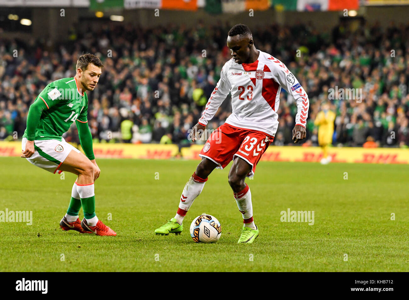 Dublin, Ireland. 14th Nov, 2017. Pione Sisto and Wes Hoolahan during ...