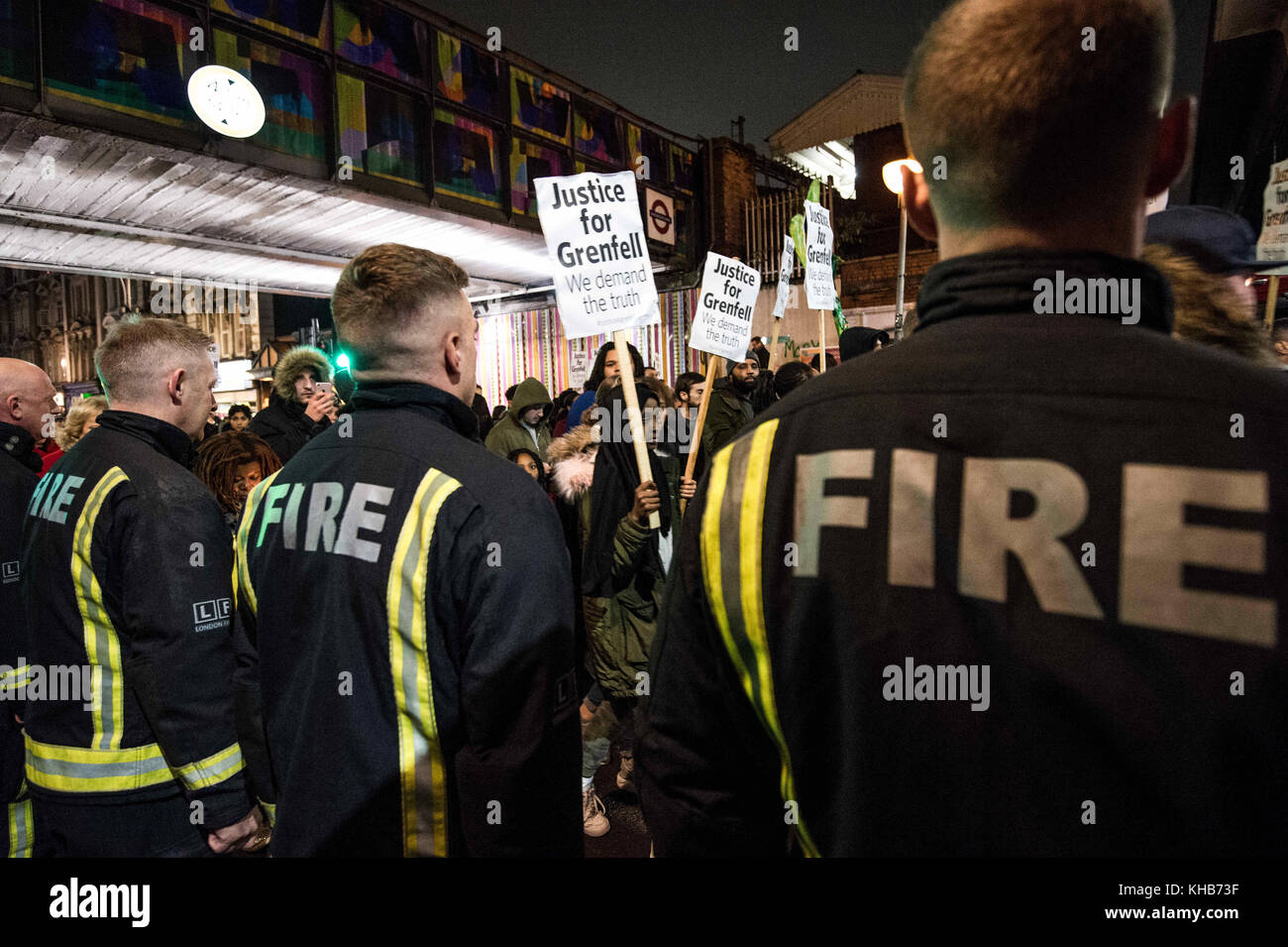 London, London, UK. 14th Nov, 2017. Firefighters seen participating ...