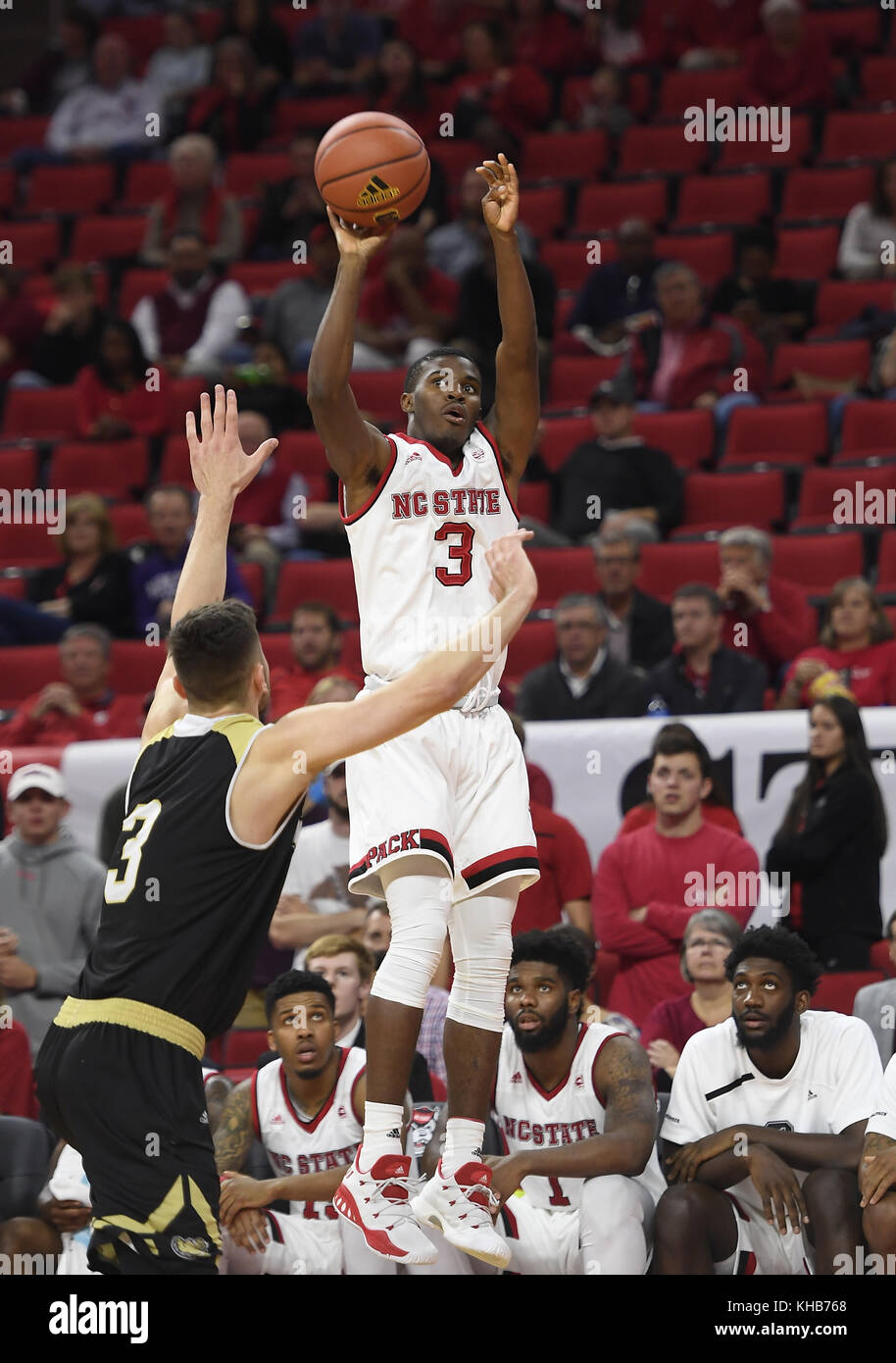 Raleigh, North Carolina, USA. 14th Nov, 2017. LAVAR BATTS, right, of ...