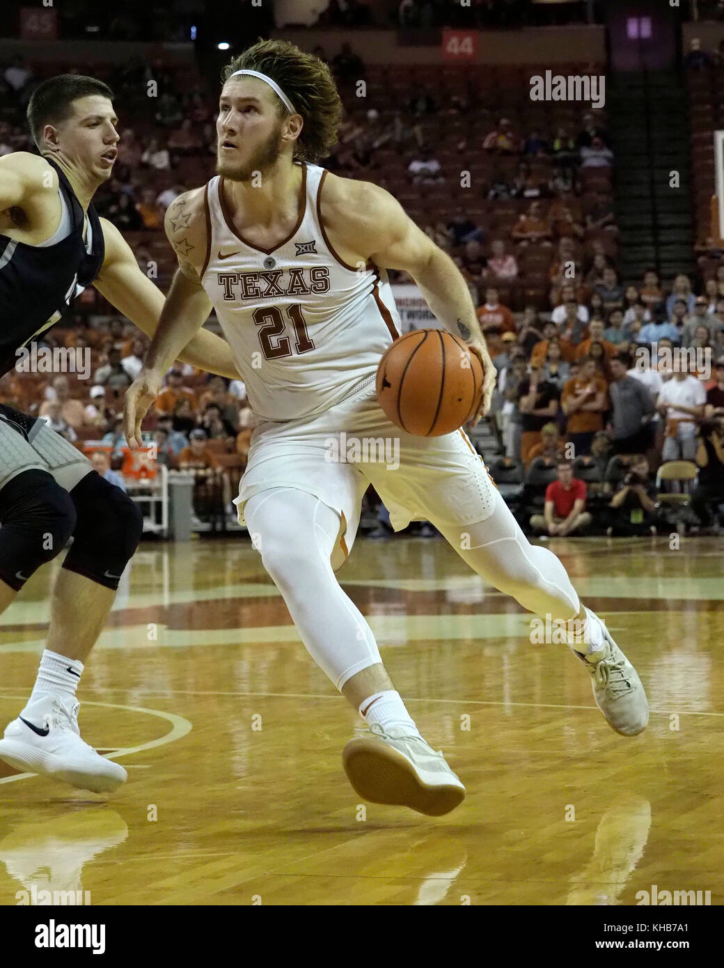 Austin, Texas. Nov 14th, 2017. Dylan Osetkowski #21 of the Texas ...