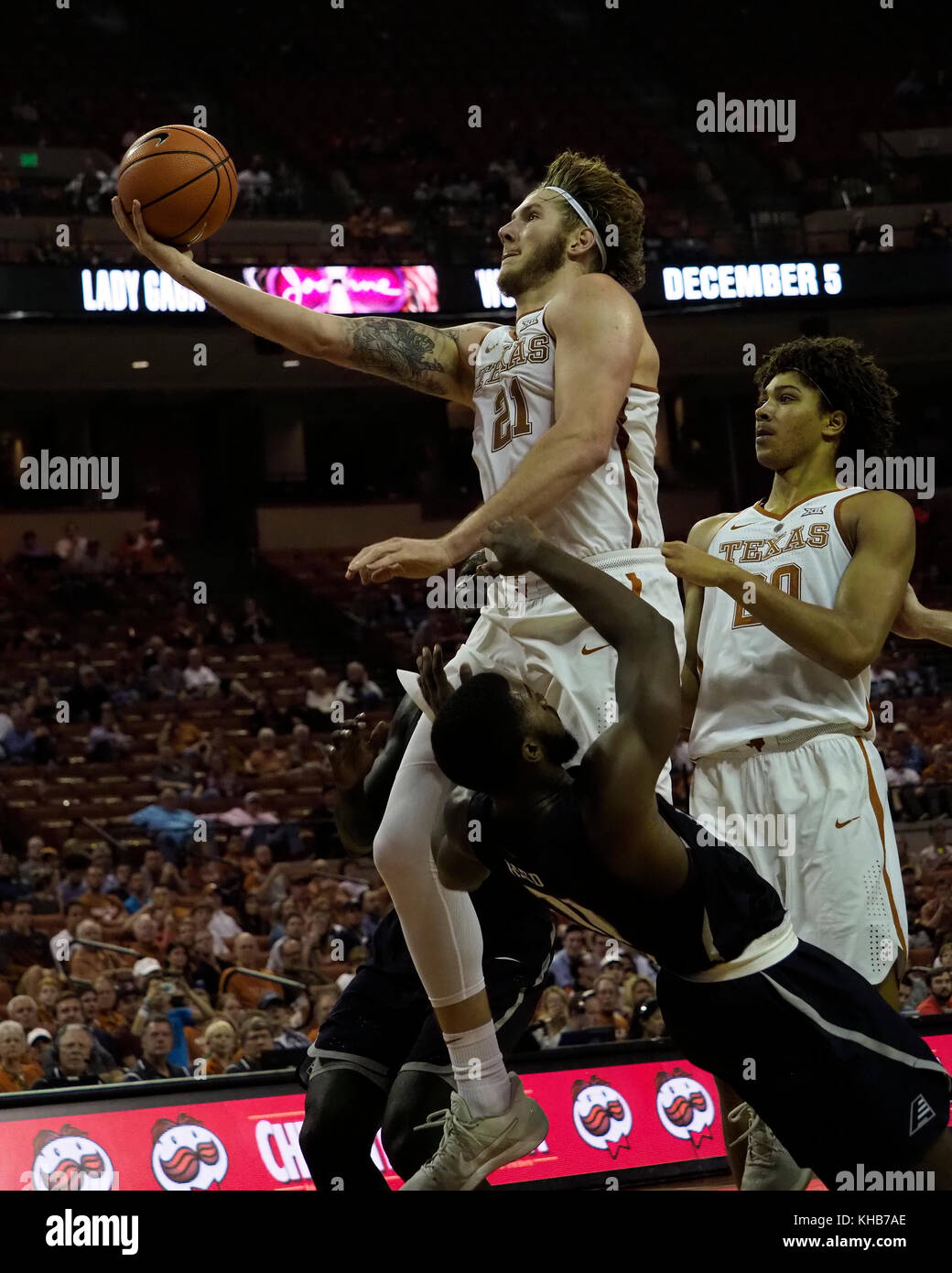 Austin, Texas. Nov 14th, 2017. Dylan Osetkowski #21 of the Texas ...