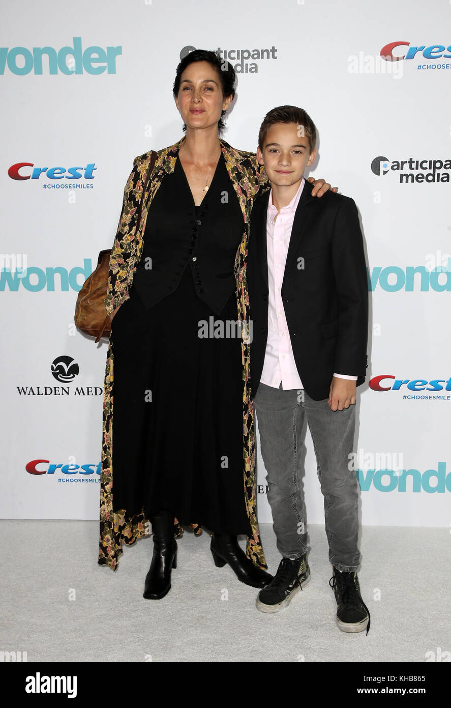Westwood, Ca. 14th Nov, 2017. Carrie-Anne Moss, Jaden Roy, at Premiere ...