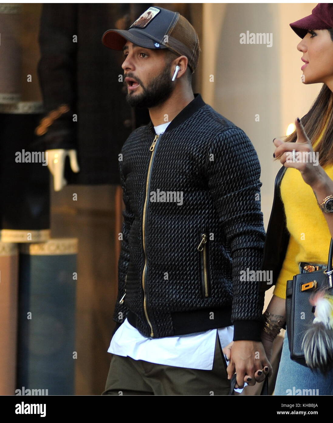 Milan, Italy . 14th Nov, 2017. Lorenzo Insigne and wife in the center ...