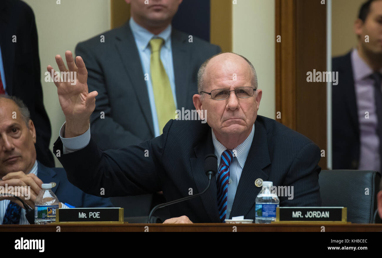 Washington DC, USA. 14th Nov, 2017. Rep. Ted Poe (R-Texas) questions U ...