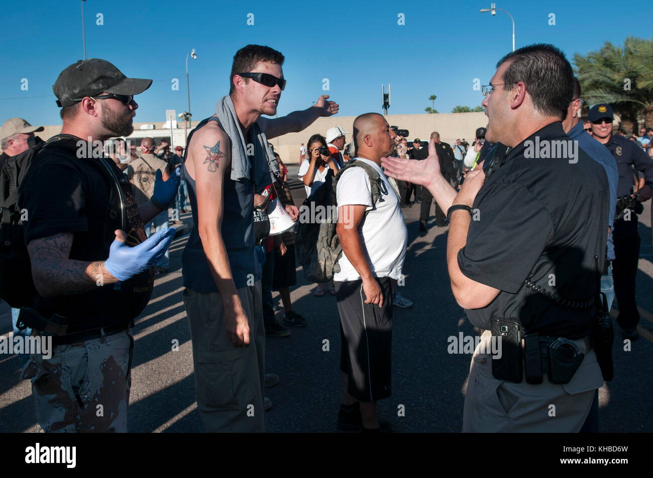 Phoenix, Arizona, USA. 10th Mar, 2015. Anti-Islamic protestors argue ...