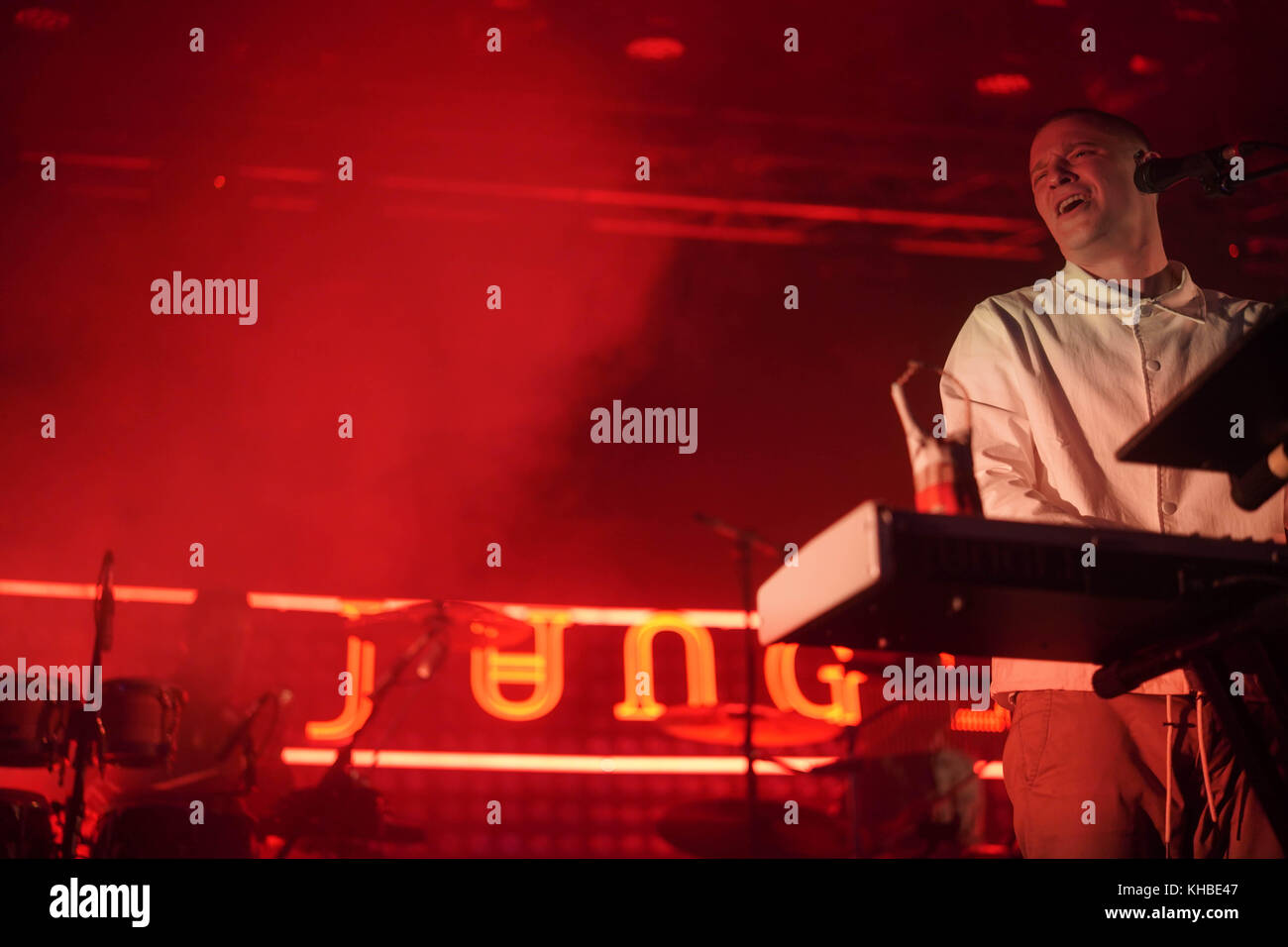 London, UK. 15th Nov, 2017. Josh Lloyd-Watson of Jungle performing live ...