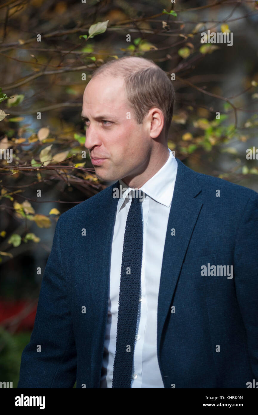 London, UK. 16 November 2017. The Duke of Cambridge arrives at the ...