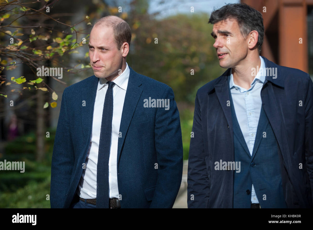London, UK. 16 November 2017. The Duke of Cambridge walks with Matt ...