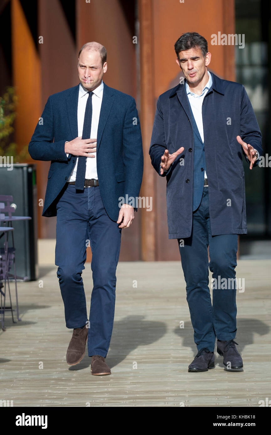 London, UK. 16 November 2017. The Duke of Cambridge walks with Matt ...