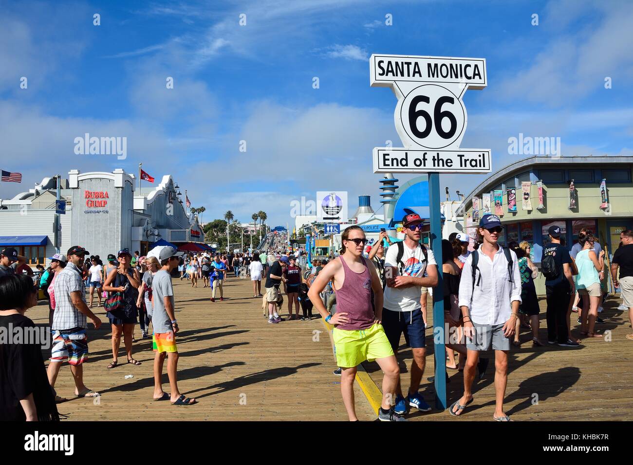 Santa Monica Pier Sign Route 66 High Resolution Stock Photography and ...