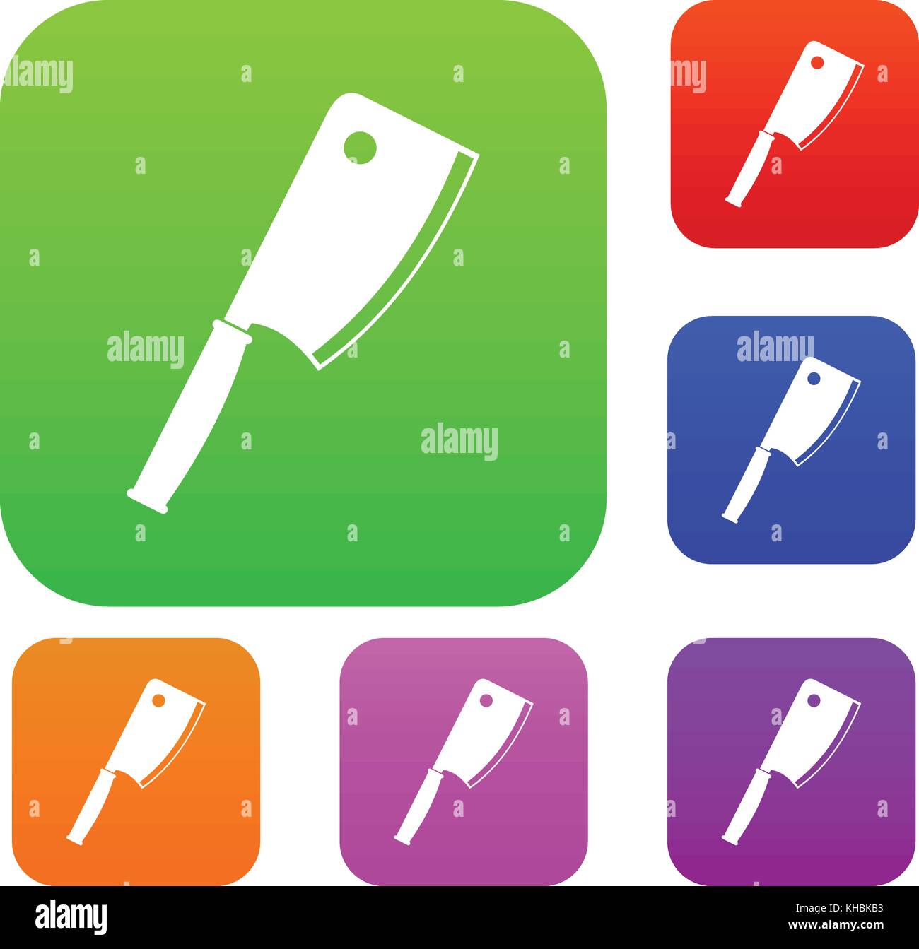 Meat knife set color collection Stock Vector Image & Art - Alamy