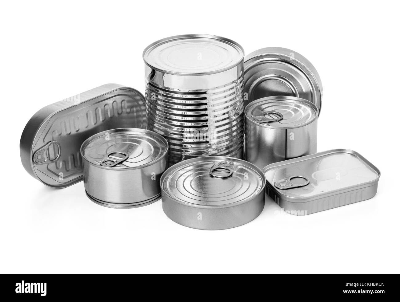 metal cans on a white background.with clipping path Stock Photo - Alamy