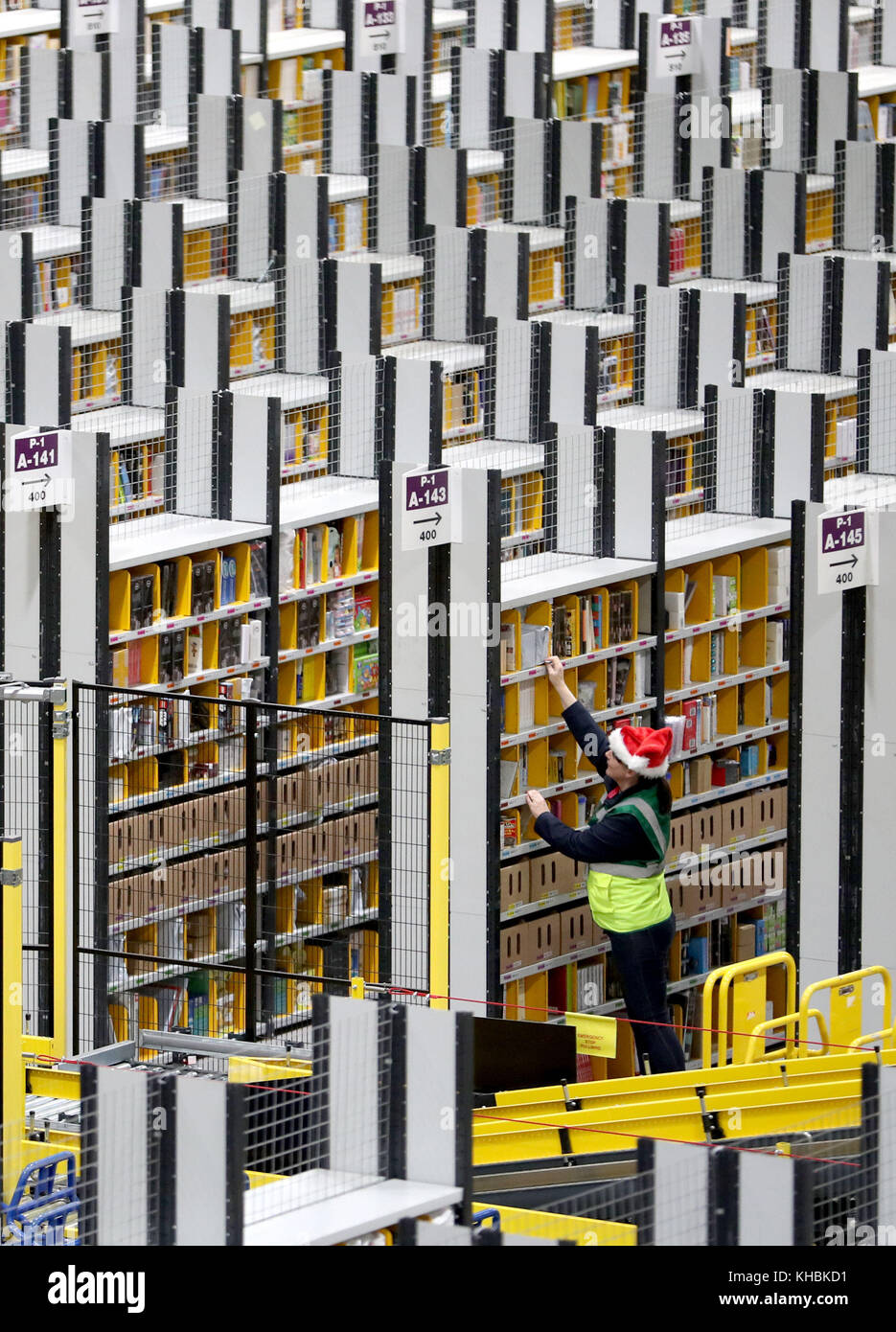 Be packaged inside one britains largest amazon warehouses hi-res stock ...