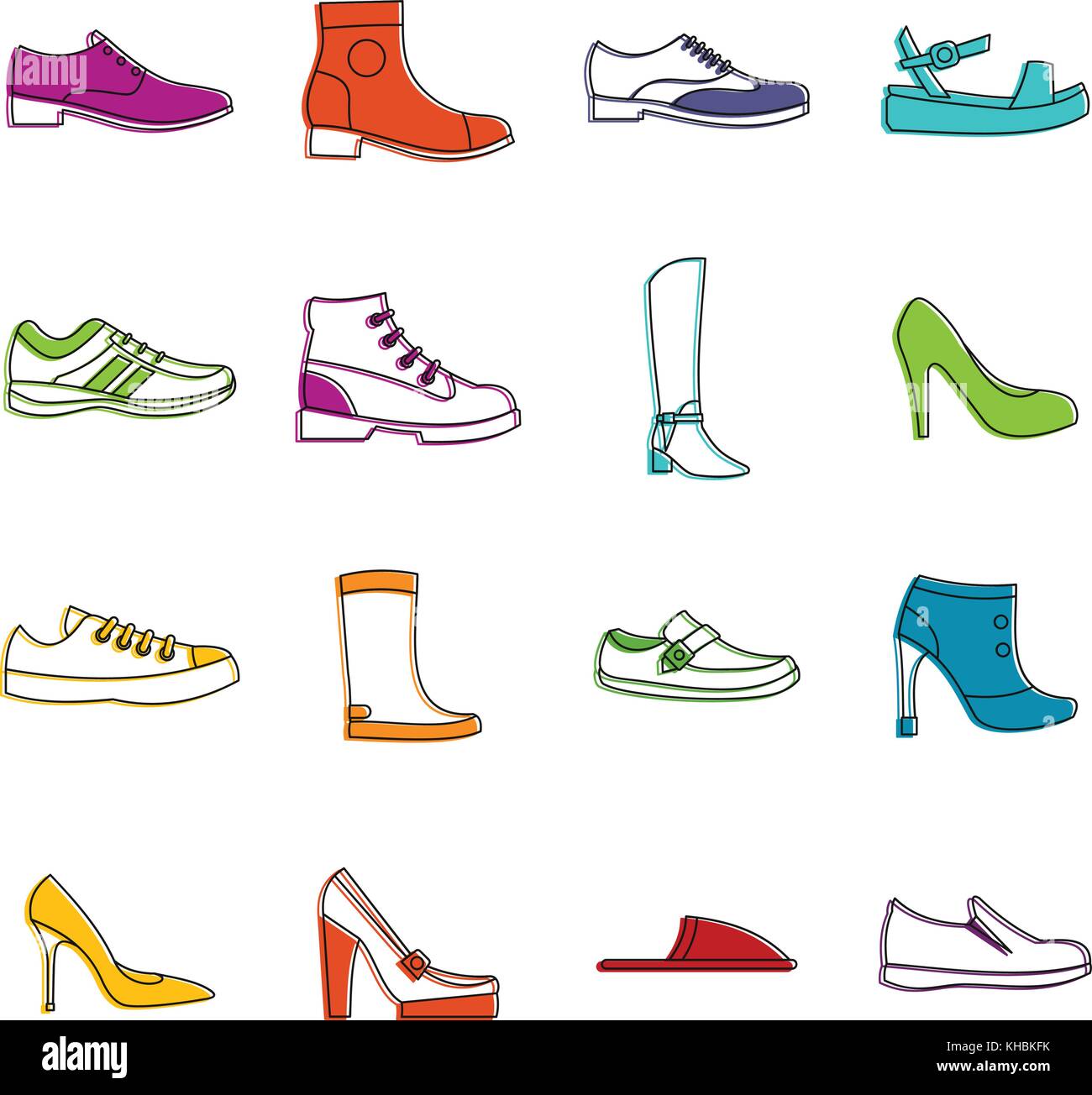 Ladies footwear illustration Stock Vector Images - Alamy