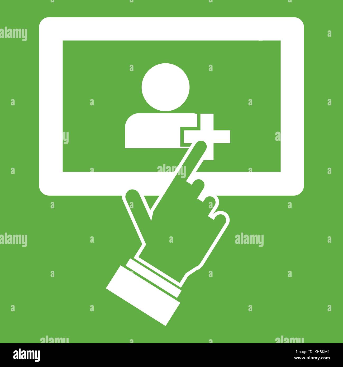 Touch screen tablet click icon green Stock Vector Image & Art - Alamy