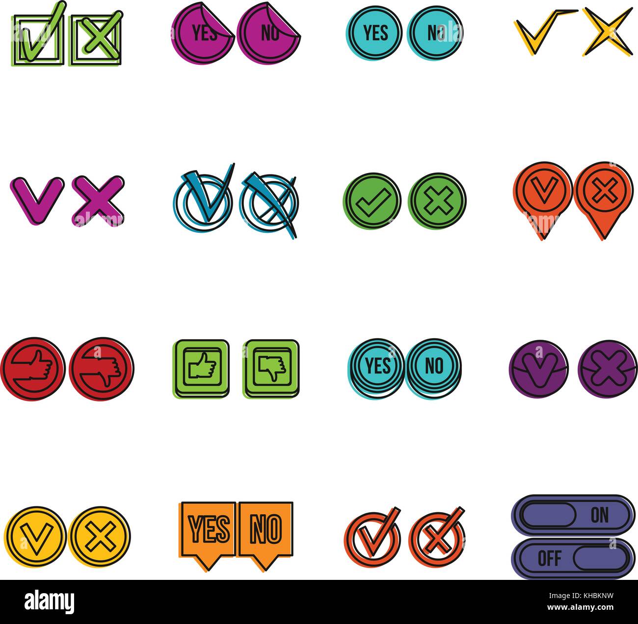 Check mark icons doodle set Stock Vector Image & Art - Alamy