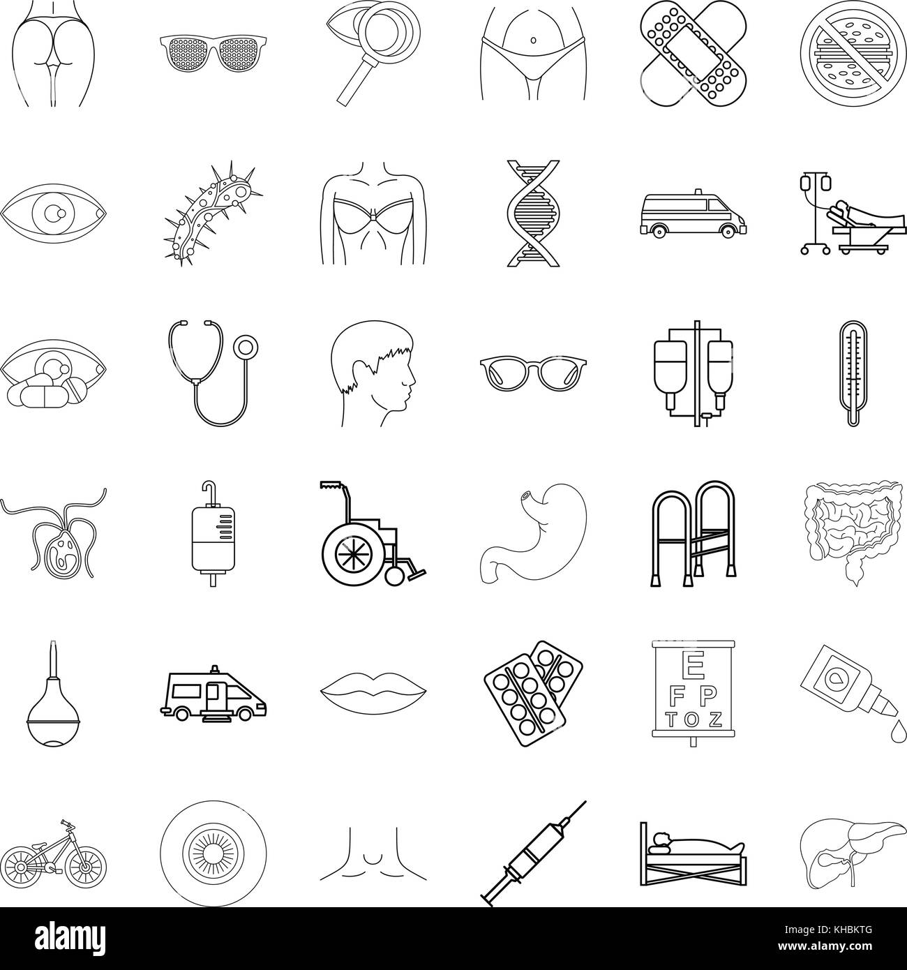 Human health icons set, outline style Stock Vector Image & Art - Alamy