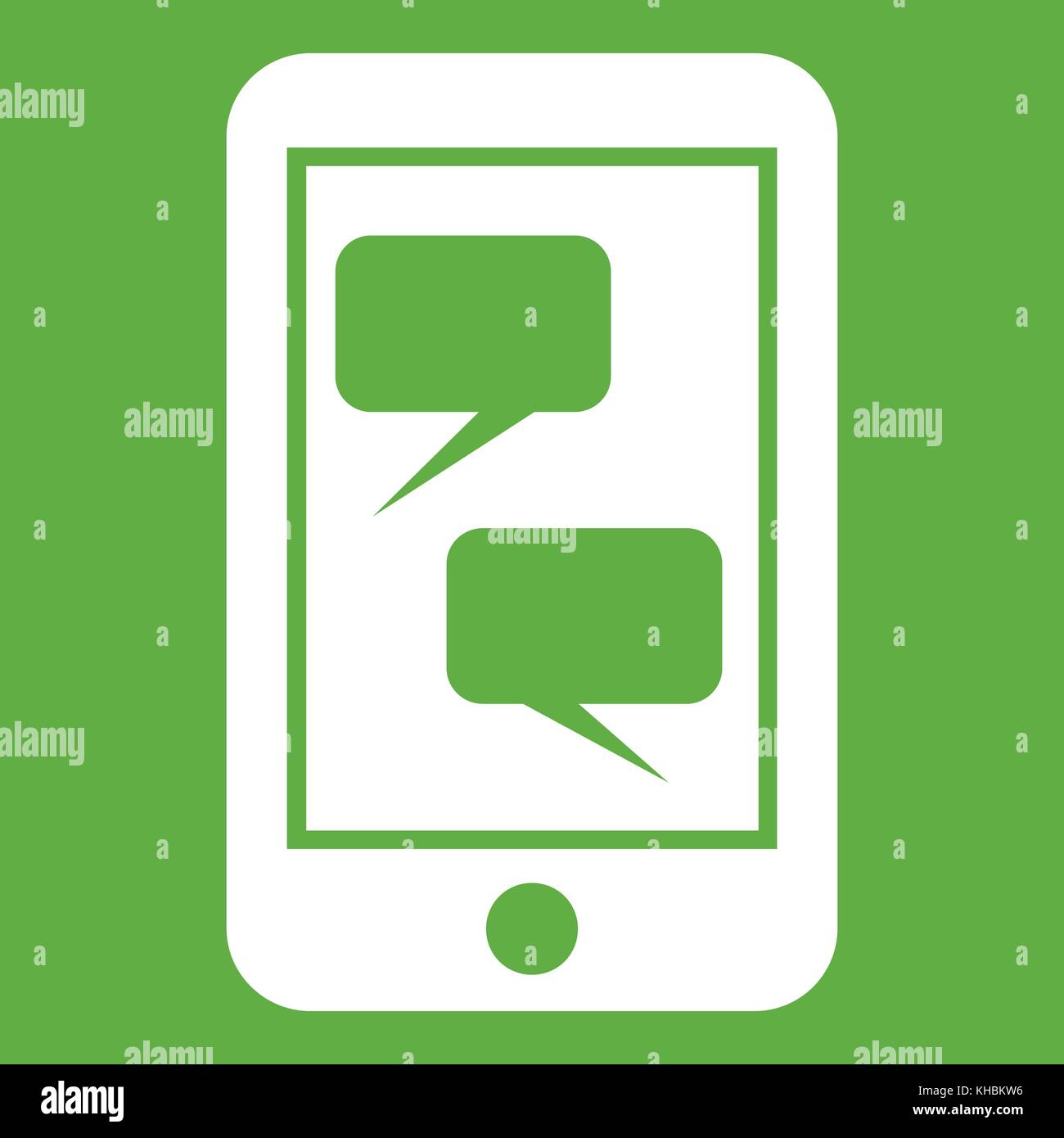 Smartphone and speech bubbles icon green Stock Vector Image & Art - Alamy
