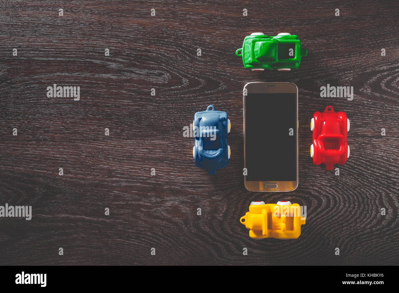 cars model and smarphone Stock Photo - Alamy