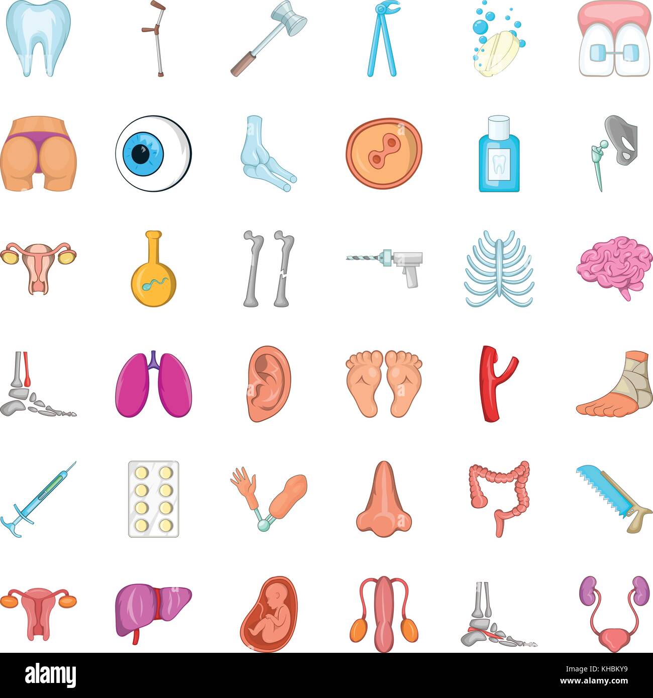 Human health icons set, cartoon style Stock Vector Image & Art - Alamy
