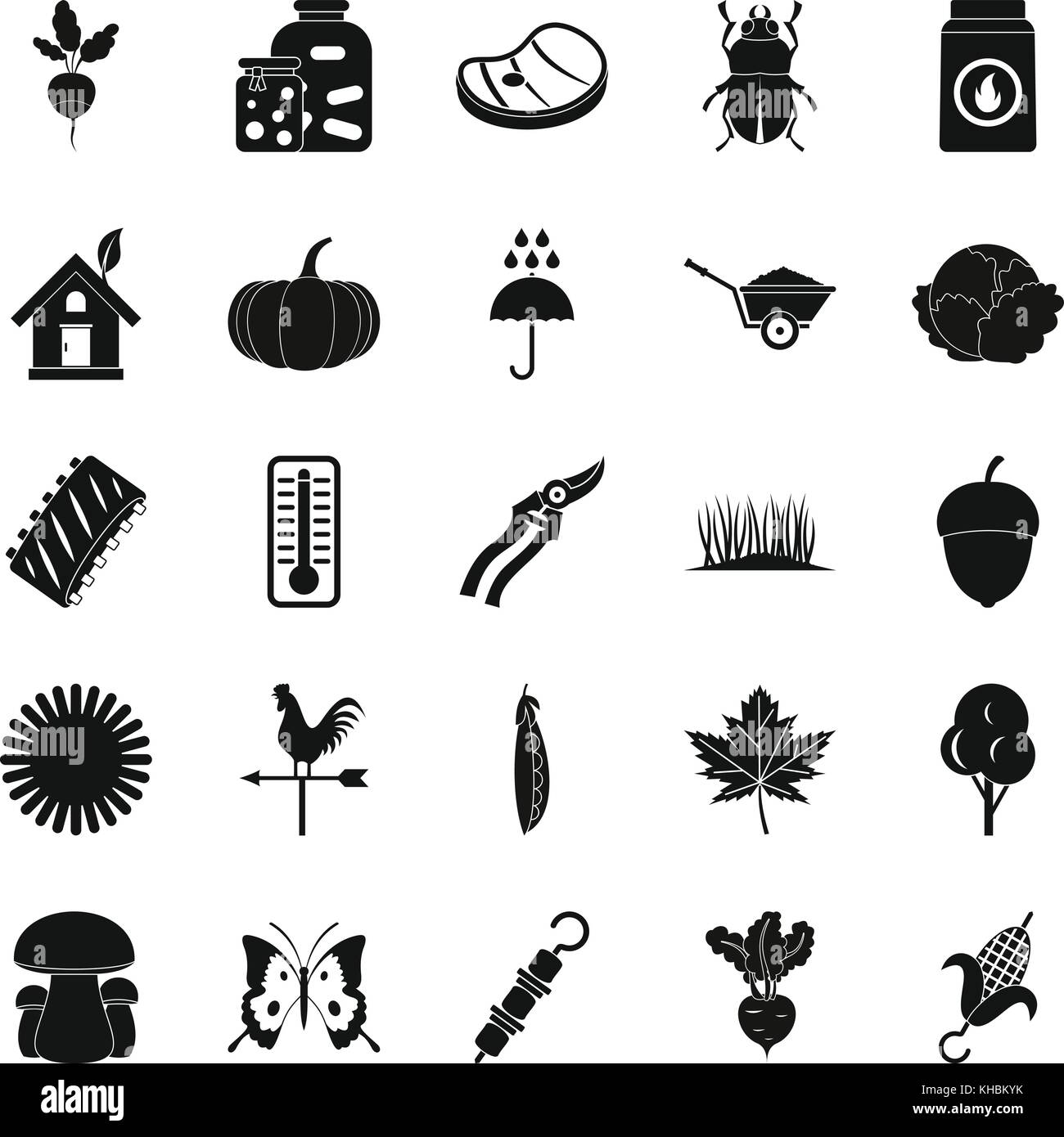 Vegetable market icons set, simple style Stock Vector Image & Art - Alamy