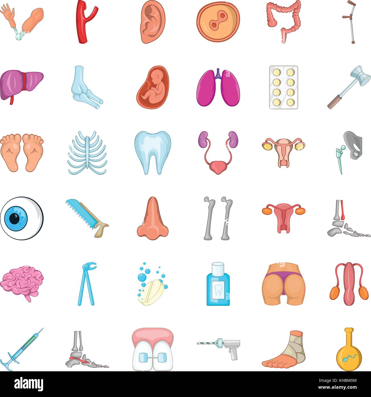 Organ icons set, cartoon style Stock Vector Image & Art - Alamy