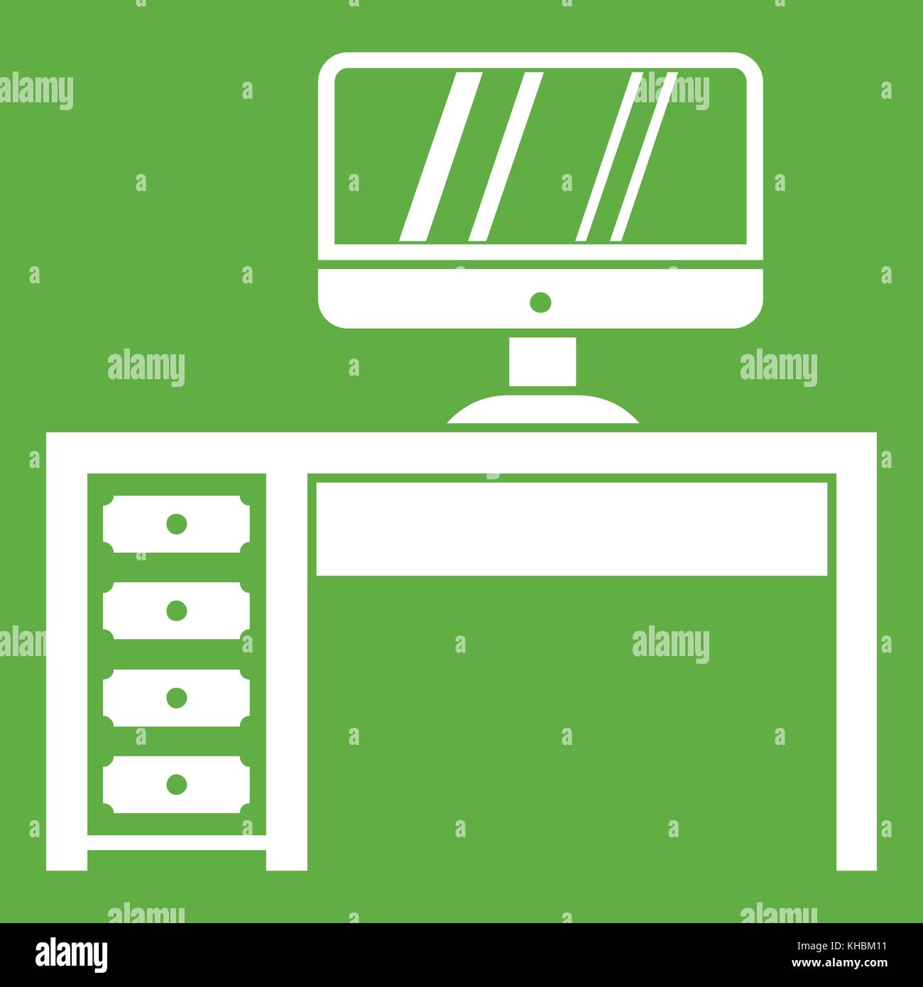 Modern office workspace green screen Stock Vector Images - Alamy