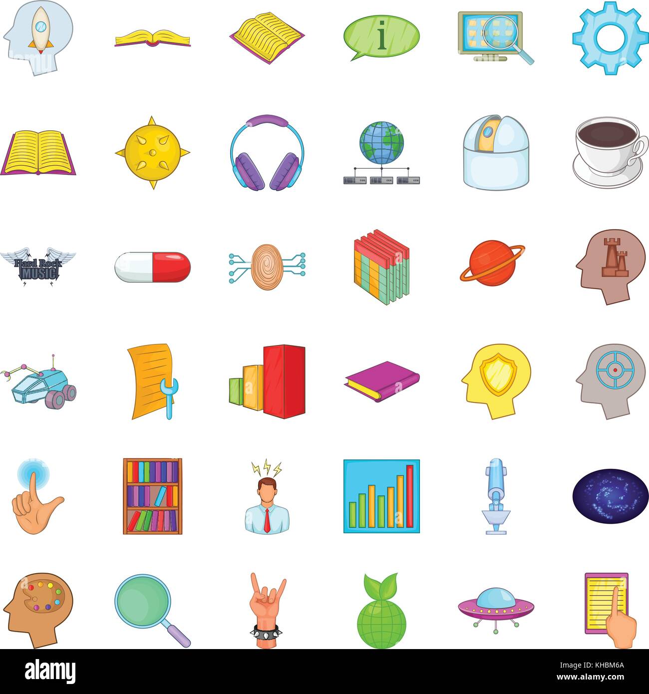 Human intelligence icons set, cartoon style Stock Vector Image & Art ...