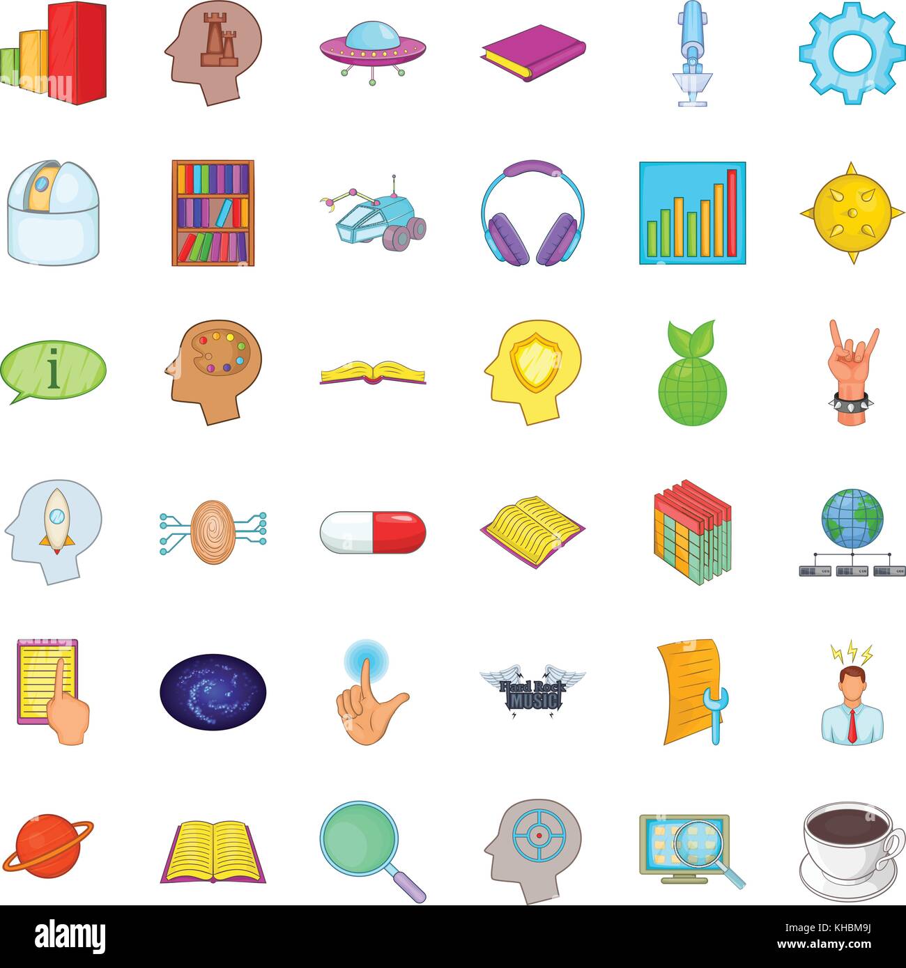 Brain icons set, cartoon style Stock Vector Image & Art - Alamy