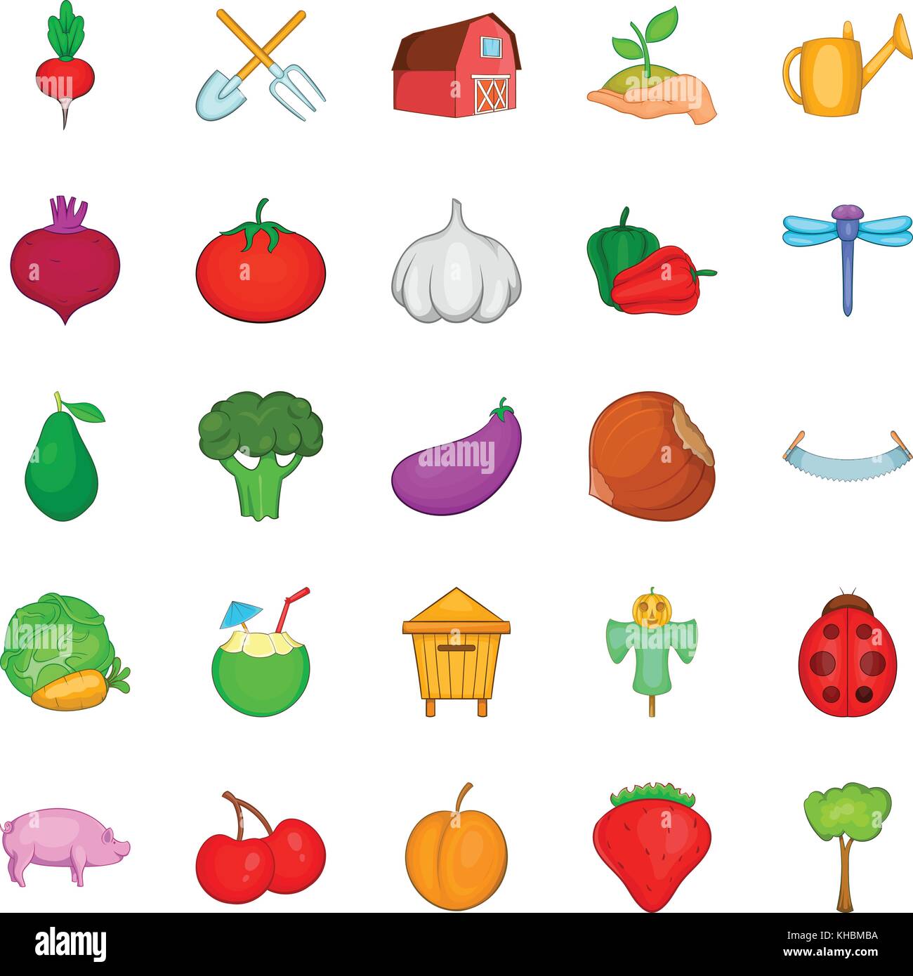 Vegetable stew icons set, cartoon style Stock Vector Image & Art - Alamy