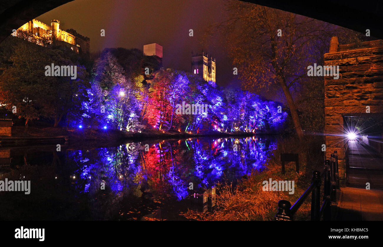 A rehearsal of the Lumiere Durham light festival at Durham Cathedral ...