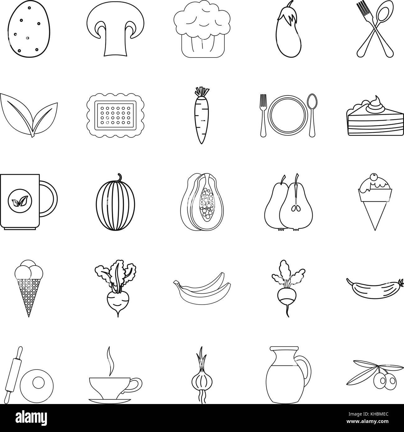 Steading icons set, outline style Stock Vector Image & Art - Alamy