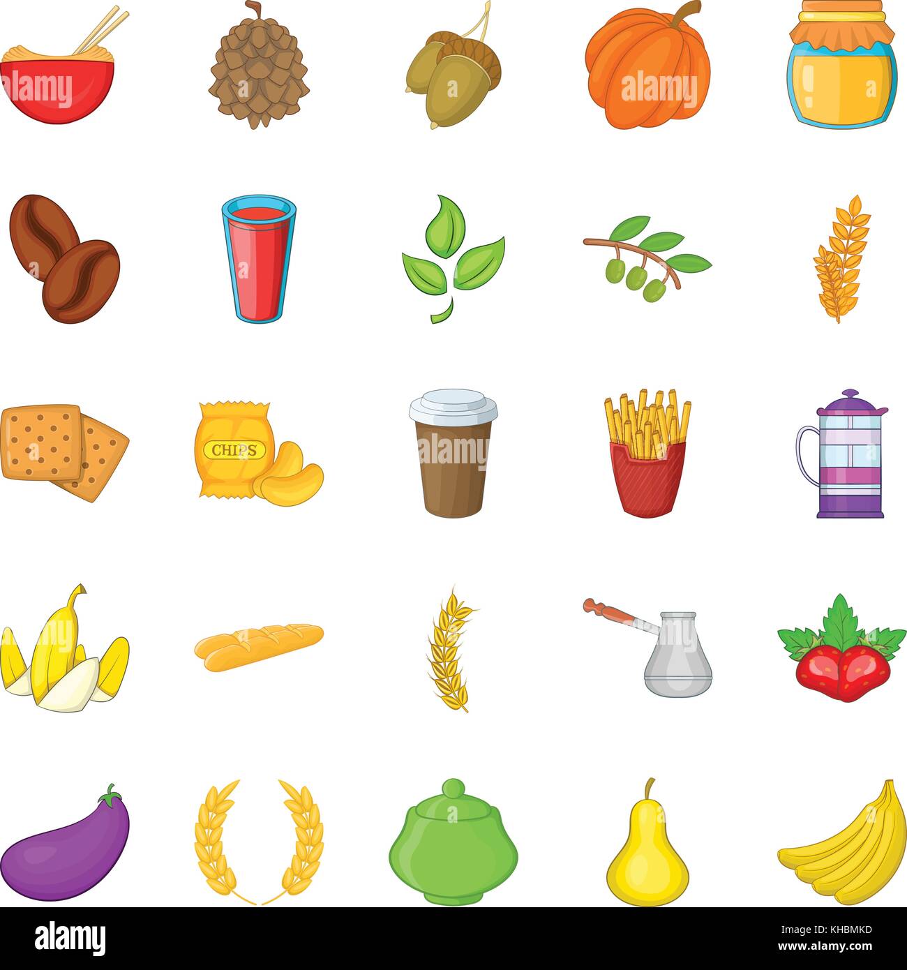 Nosh icons set, cartoon style Stock Vector Image & Art - Alamy