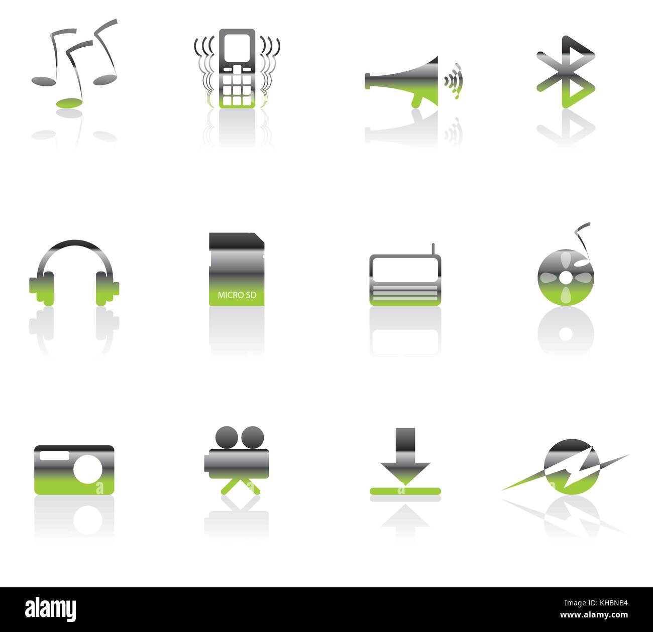 mobile phone performance icons - vector con set Stock Vector Image ...